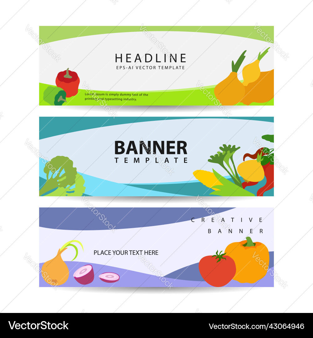 Natural fruit vitamins complex banners of organic Vector Image