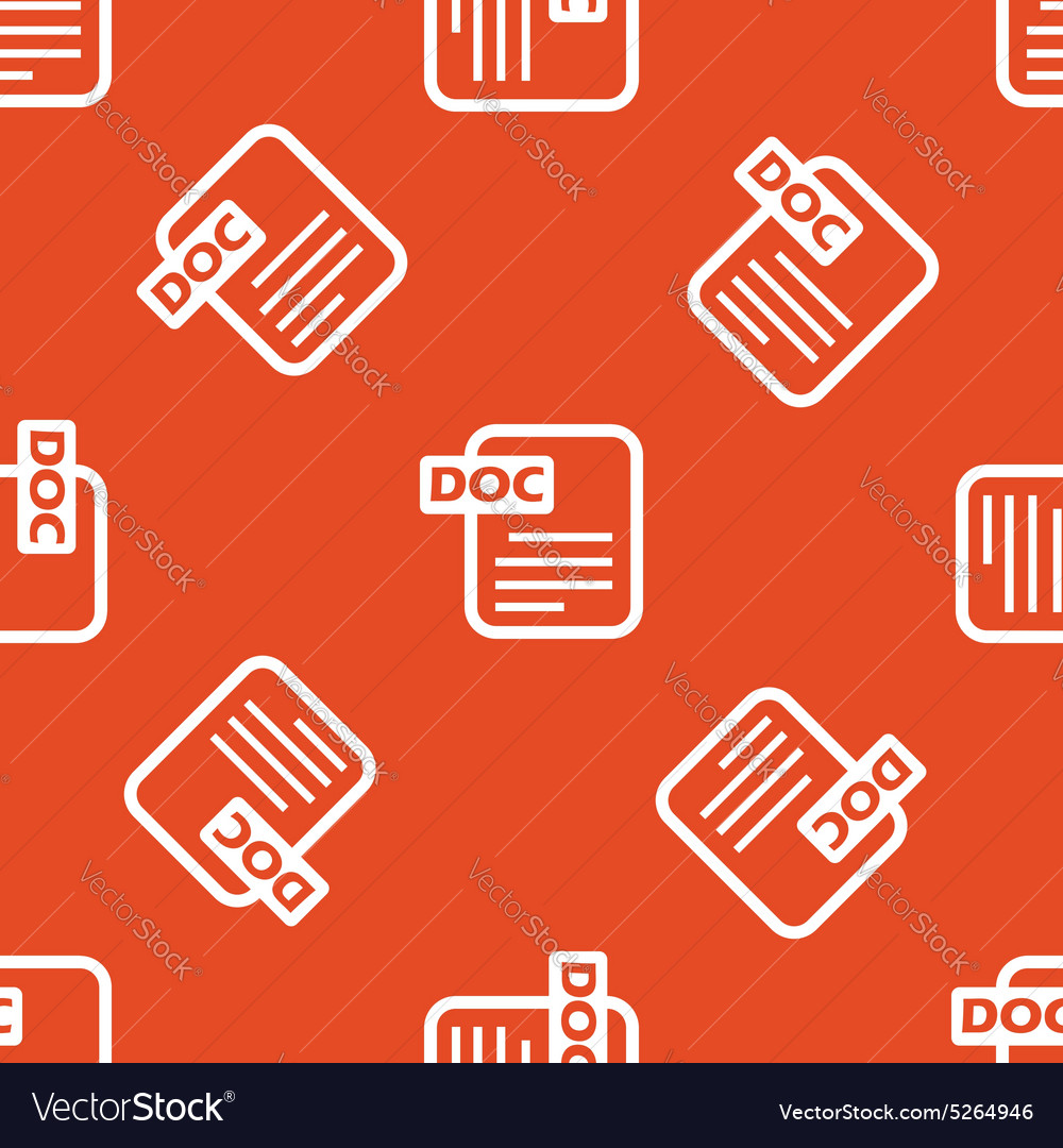 Orange doc file pattern Royalty Free Vector Image