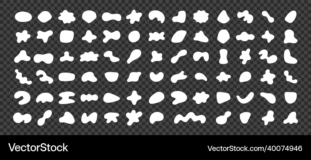 Random white abstract shapes set of organic blobs Vector Image