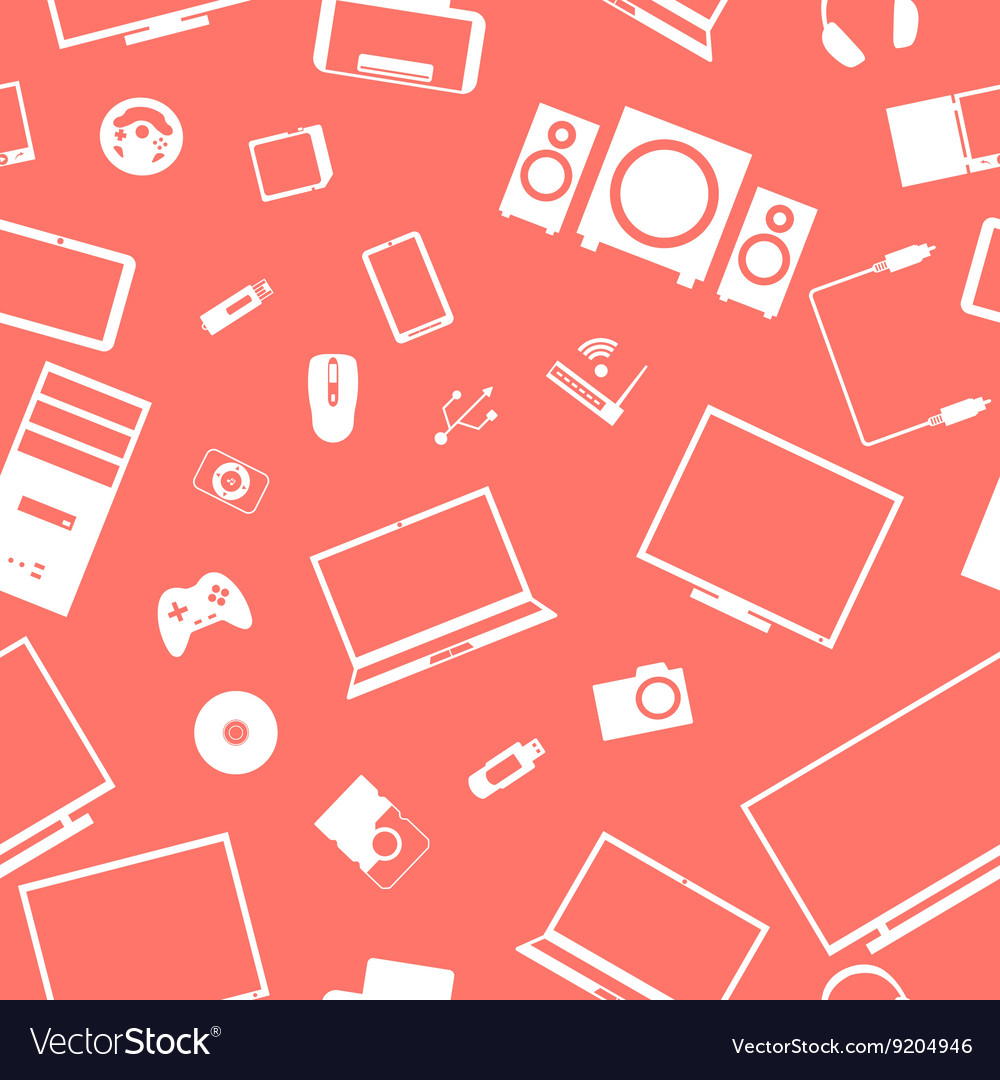 Seamless background from digital devices Vector Image
