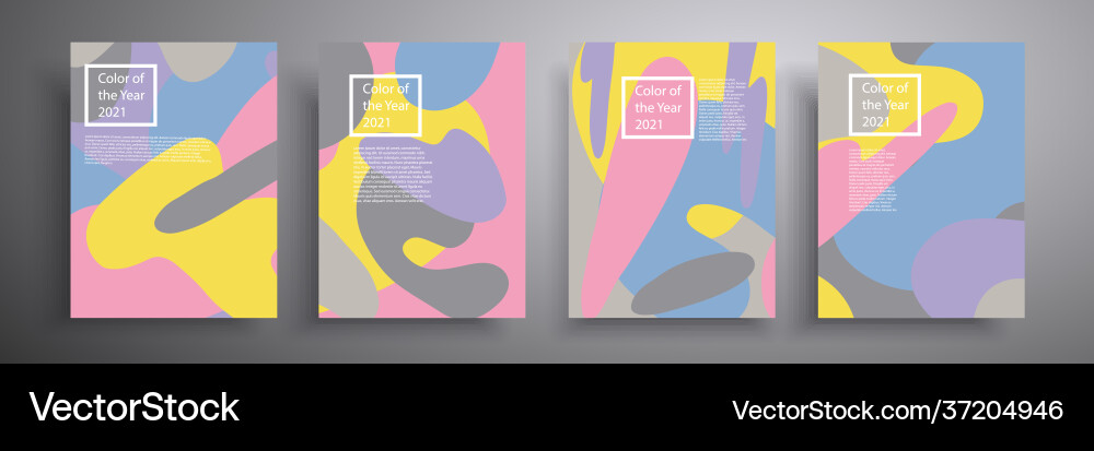 Set liquid colored covers in trendy color 2021 Vector Image