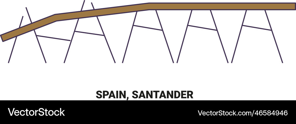 Spain santander travel landmark Royalty Free Vector Image