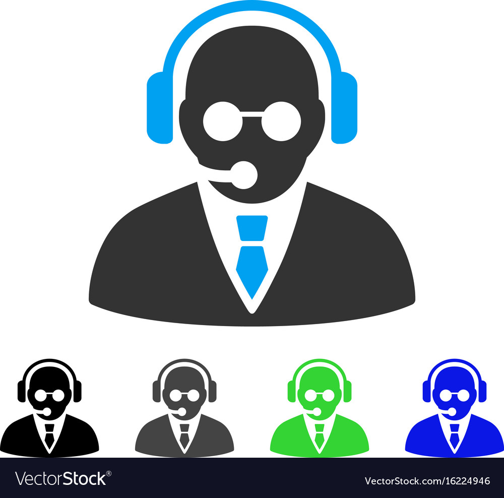 Support manager flat icon Royalty Free Vector Image