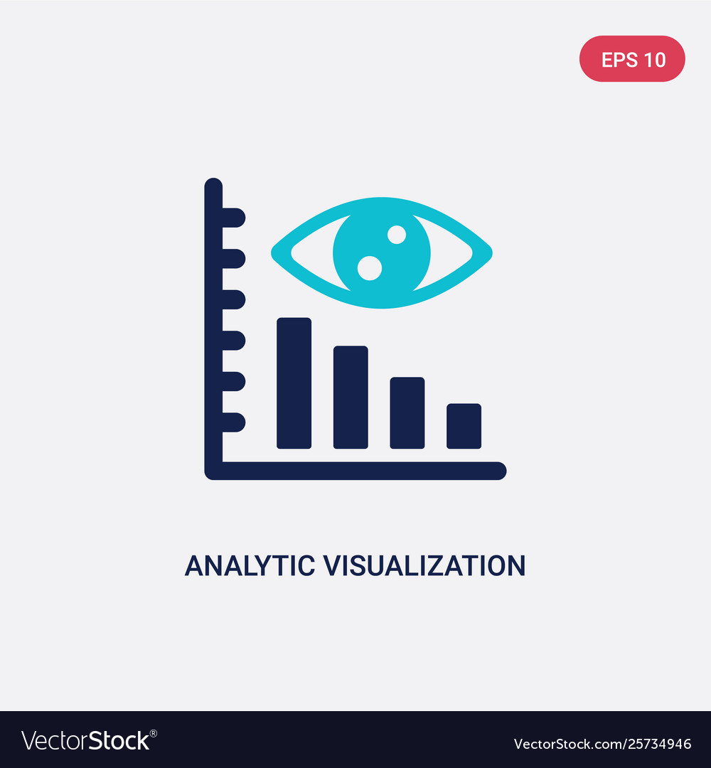 Two color analytic visualization icon from Vector Image