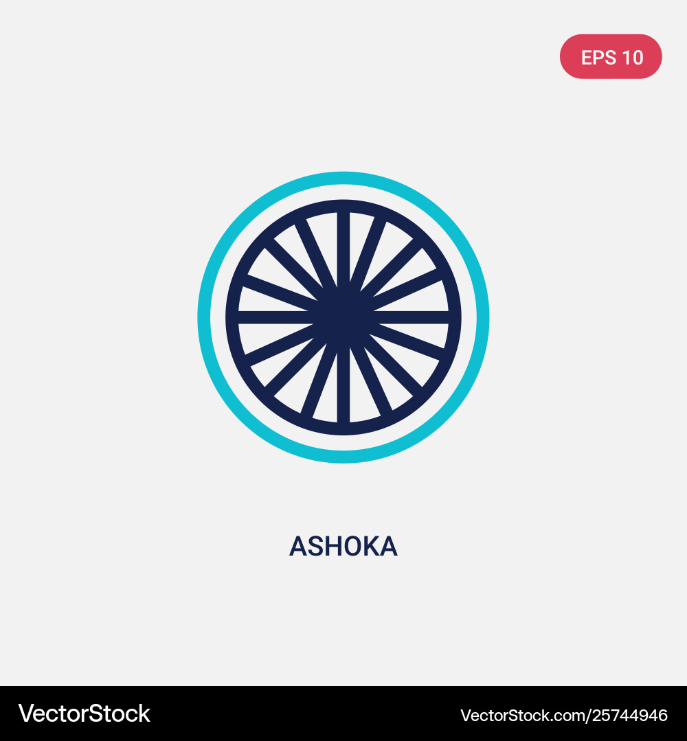 Two color ashoka icon from india concept isolated Vector Image