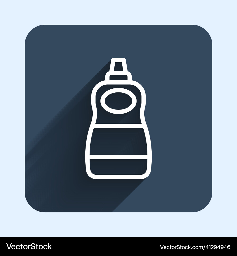 White line dishwashing liquid bottle icon isolated