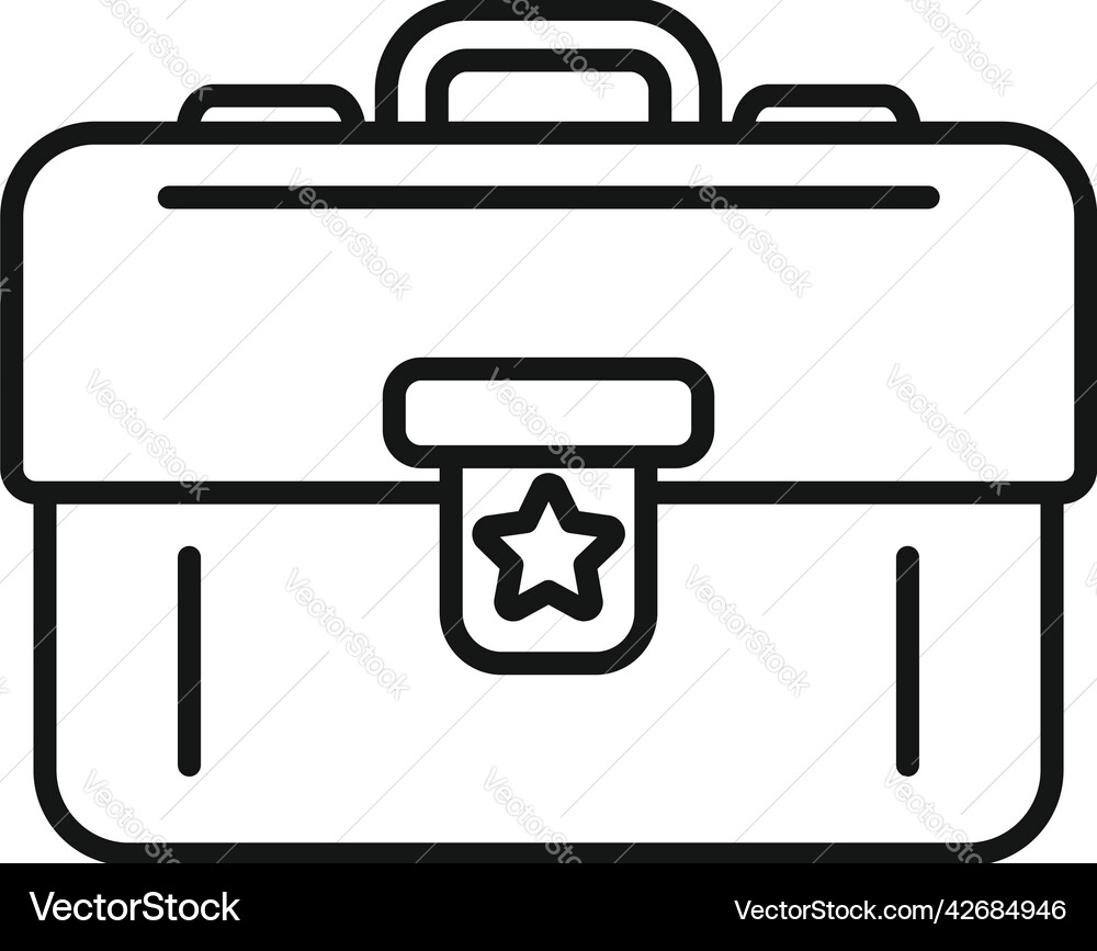 Work briefcase icon outline event time Royalty Free Vector