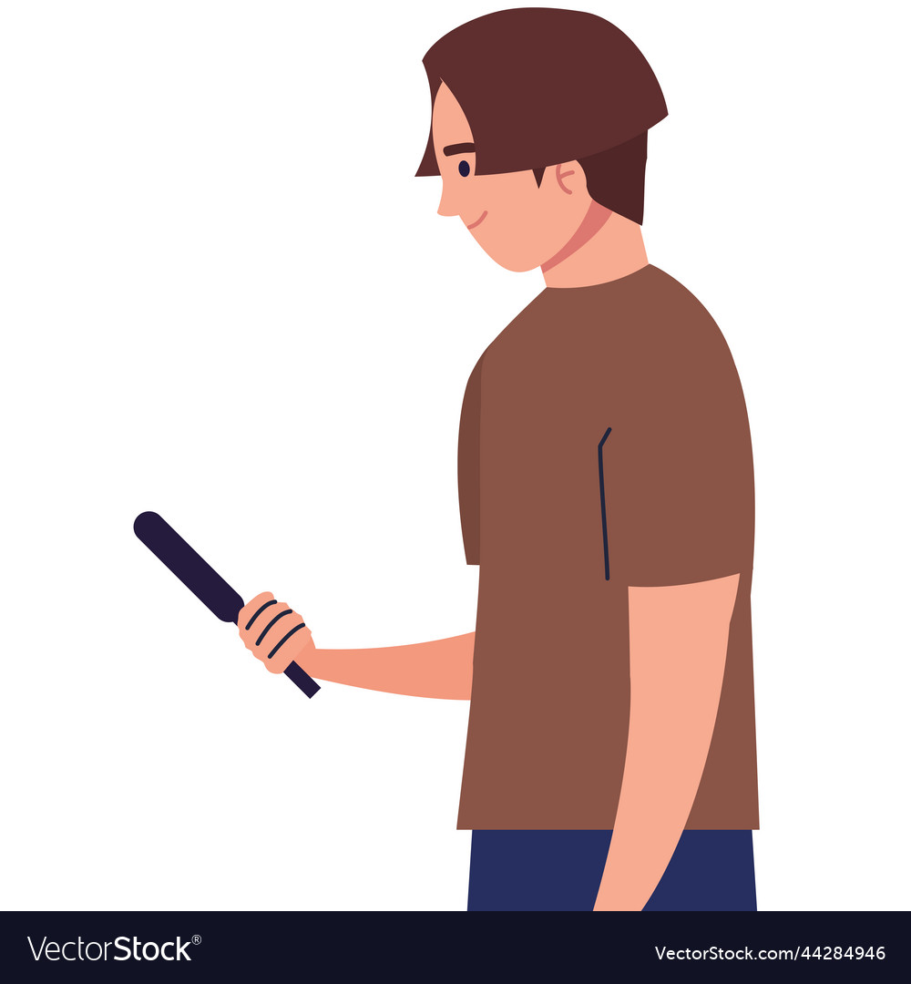 Young Man Searching Royalty Free Vector Image Vectorstock