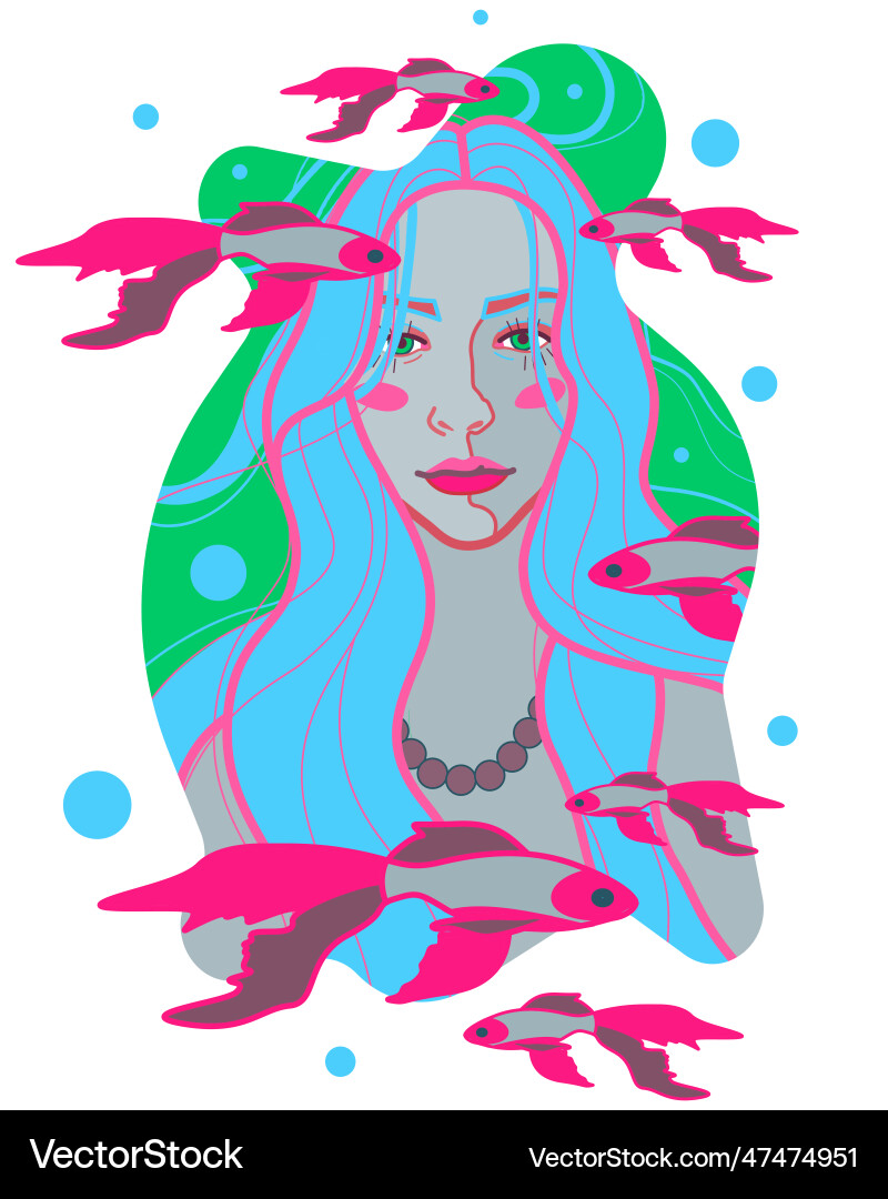 A blue-eyed girl Royalty Free Vector Image - VectorStock