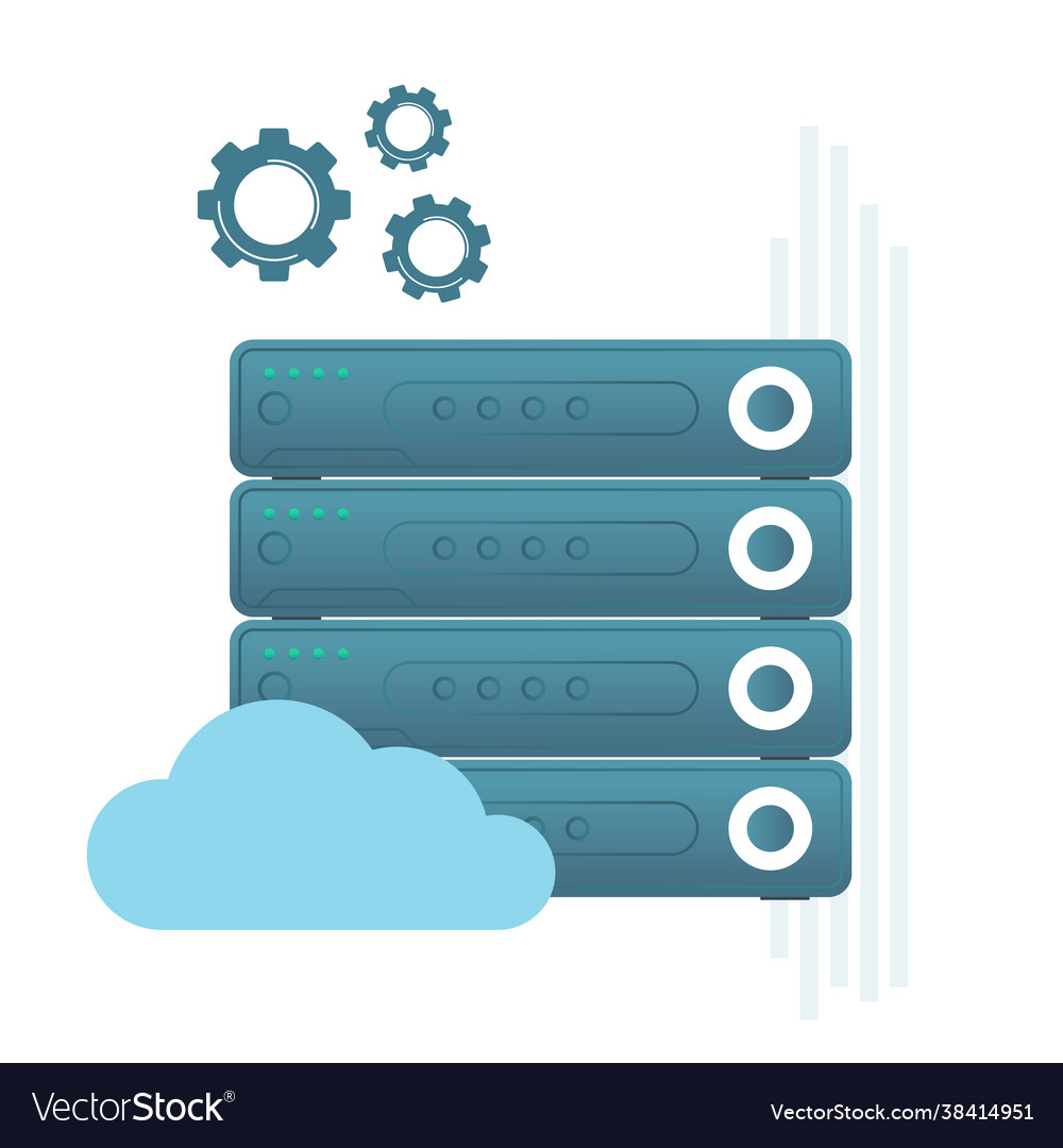 Administration hosting services data storage Vector Image
