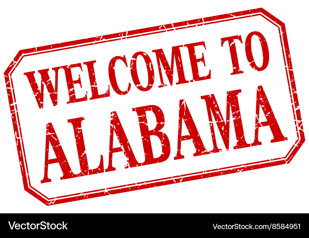 Alabama - welcome red vintage isolated label Vector Image