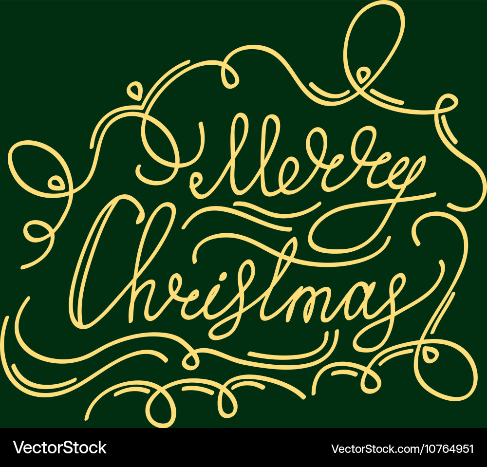 Christmas card with calligraphy decoration Vector Image