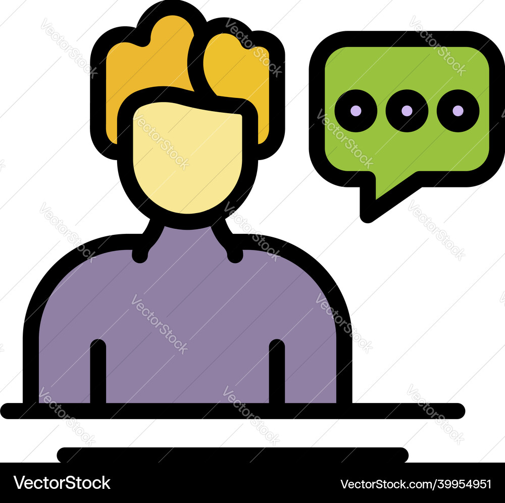 Discussion management icon color outline Vector Image