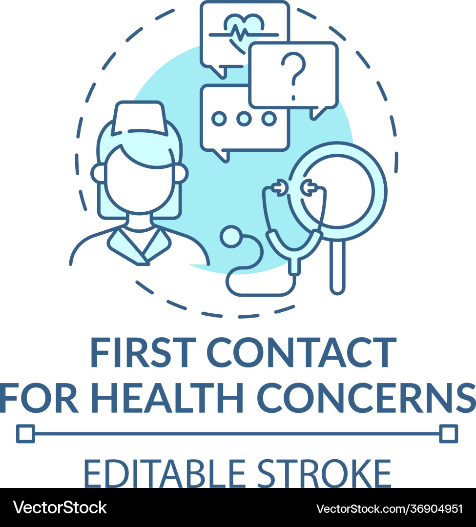 First contact for health concerns blue concept Vector Image