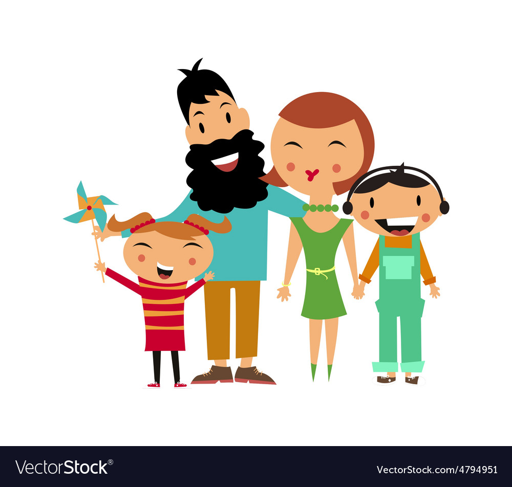 Happy family Royalty Free Vector Image - VectorStock