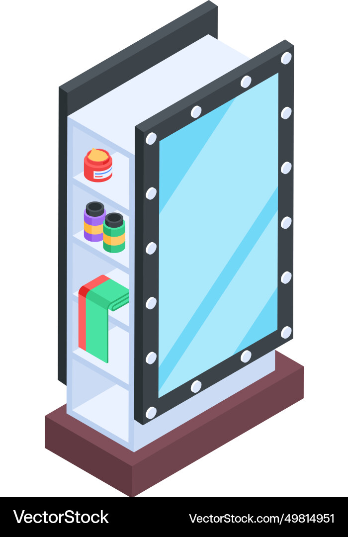 Heres an isometric icon depicting standing mirror Vector Image