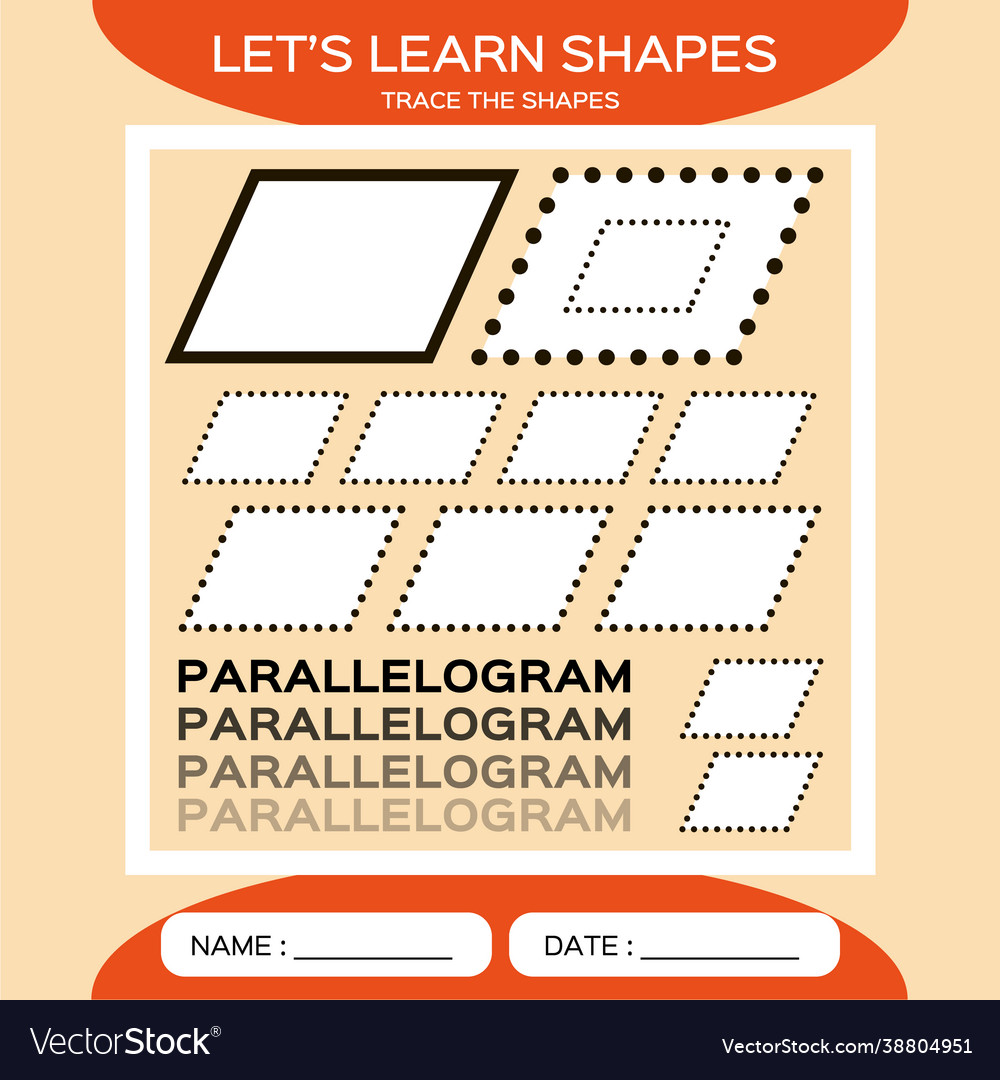 Parallelogram basic geometric shapes elements Vector Image