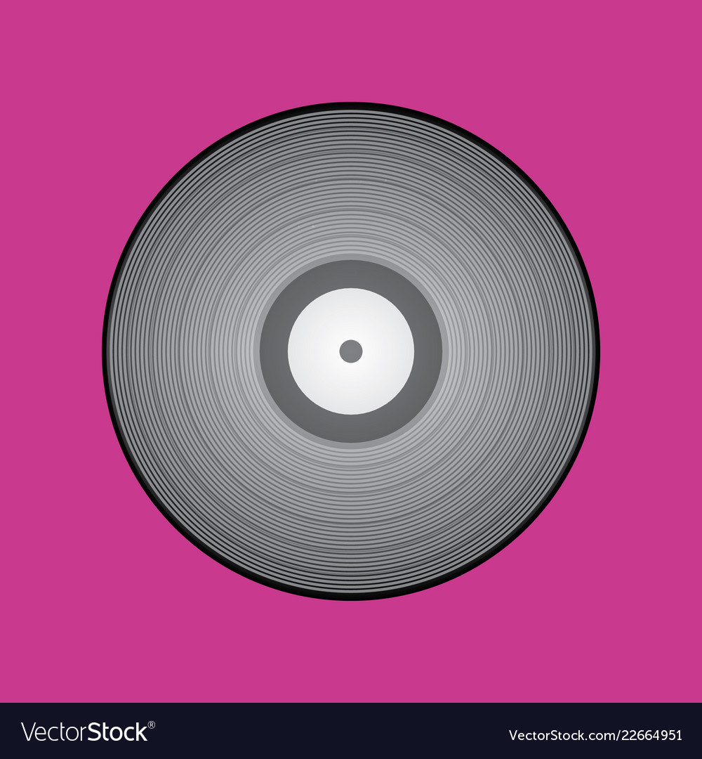 Poster of vinyl player record with rainbow colors Vector Image