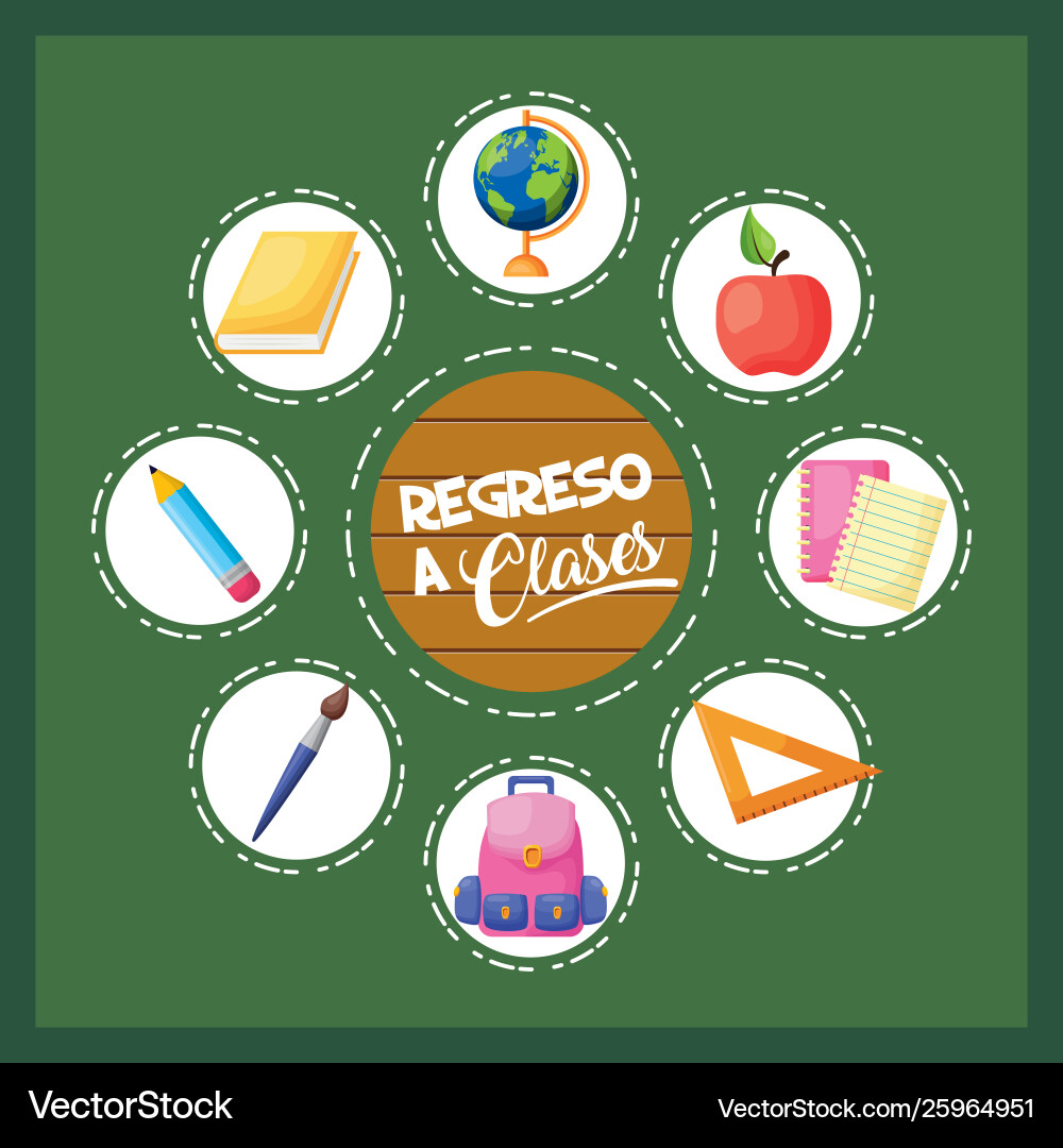 Regreso a clases poster Royalty Free Vector Image