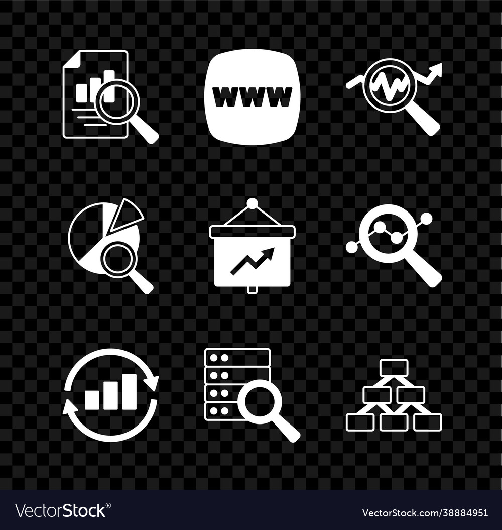 Set document with graph chart website template Vector Image