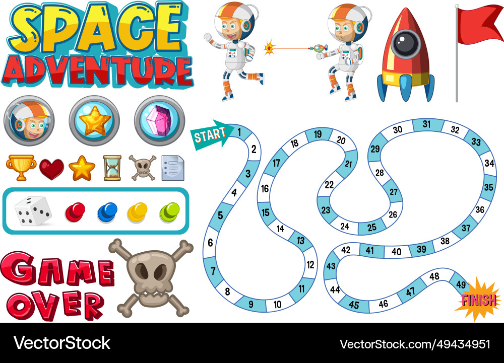 Space adventure maze game template Royalty Free Vector Image