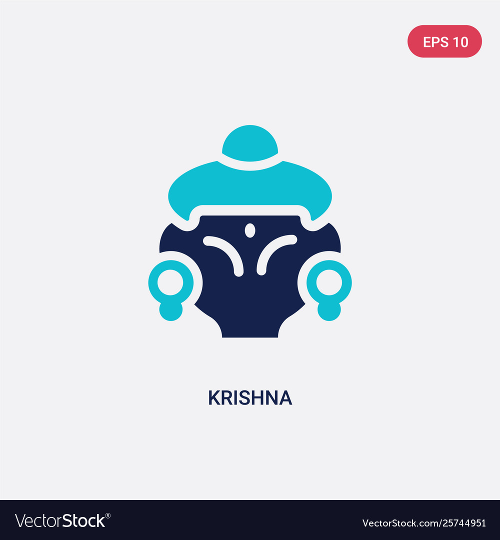 Two color krishna icon from india concept Vector Image