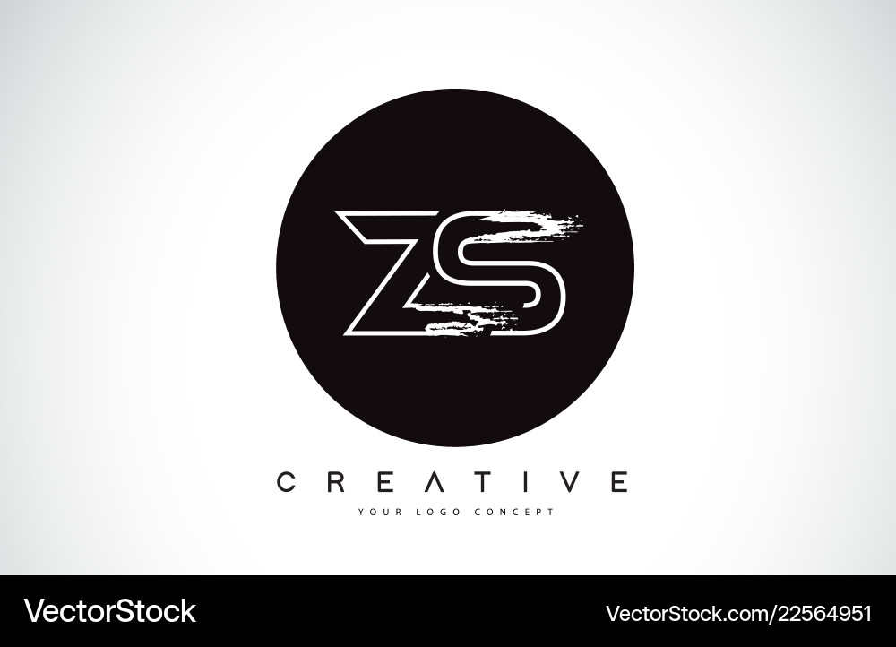 Zs modern leter logo design with black and white Vector Image