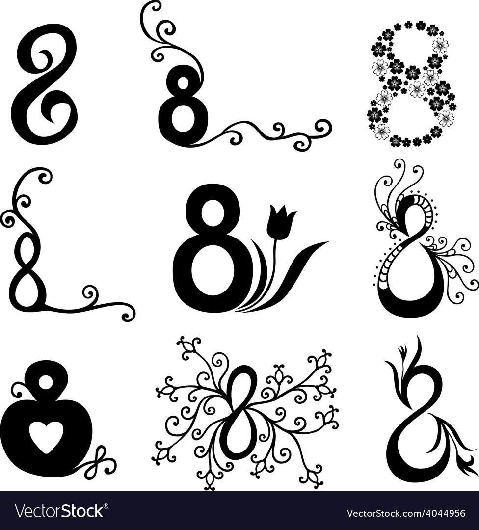 8 decorative Royalty Free Vector Image - VectorStock