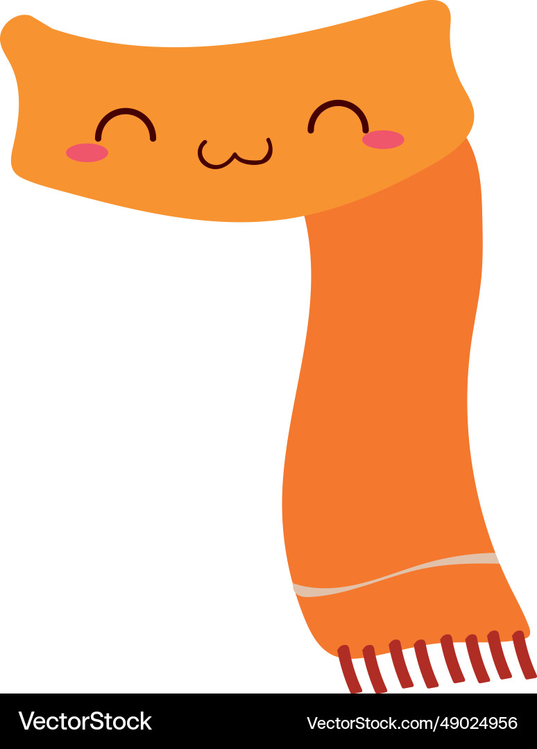 Autumn kawaii scarf Royalty Free Vector Image - VectorStock