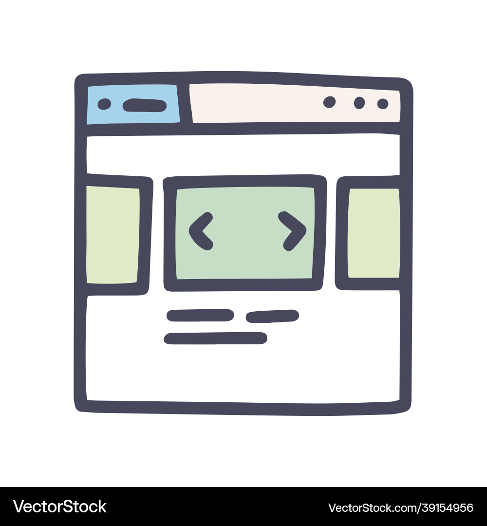 Color doodle simple icon online gallery Royalty Free Vector