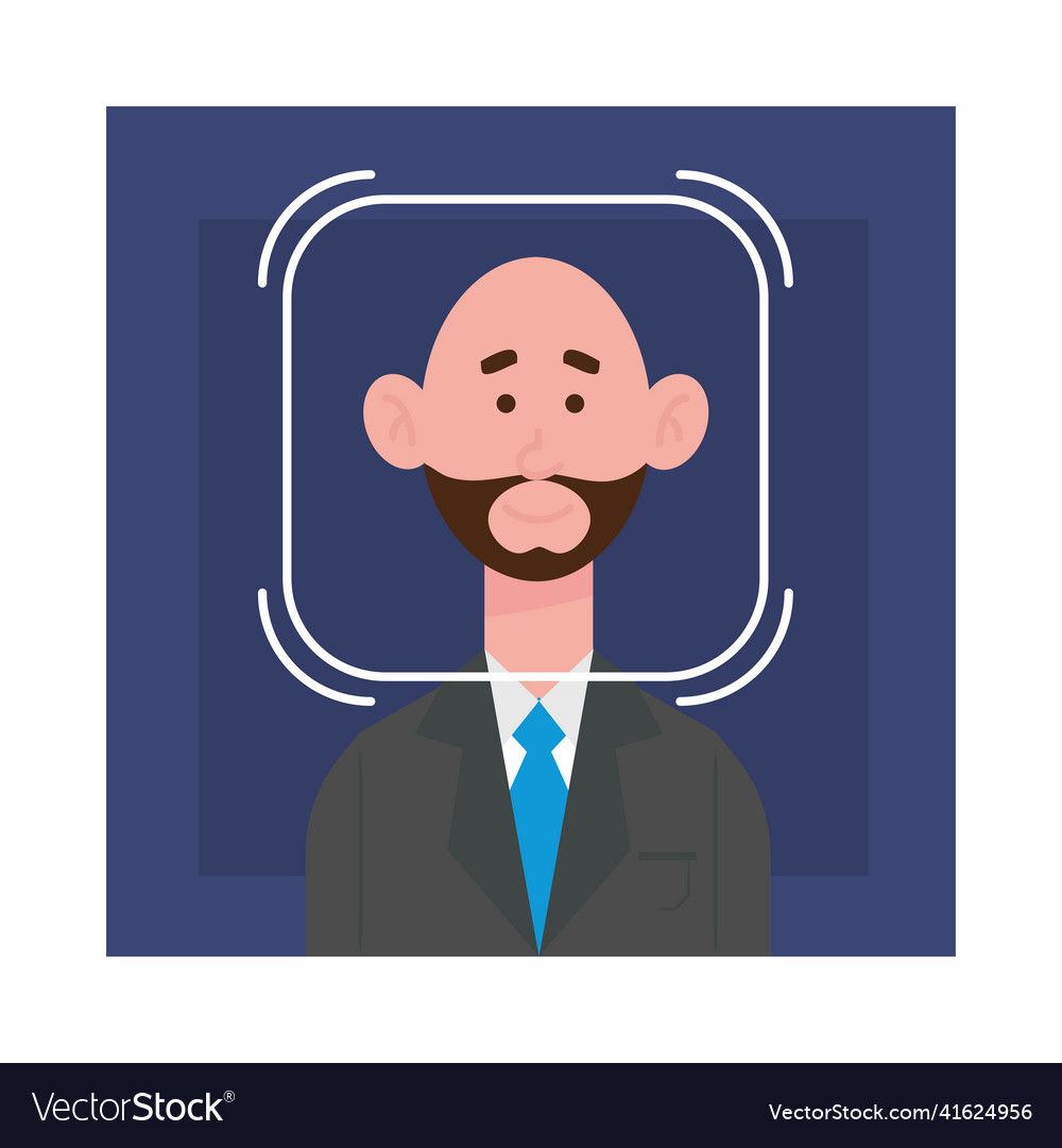 Facial recognition for security Royalty Free Vector Image