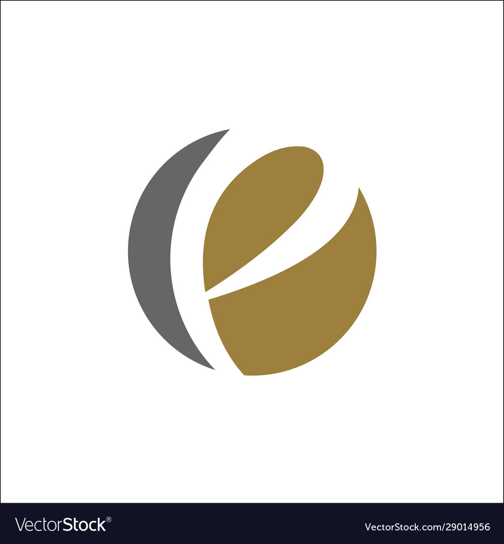 Letter e solid circle logo Royalty Free Vector Image