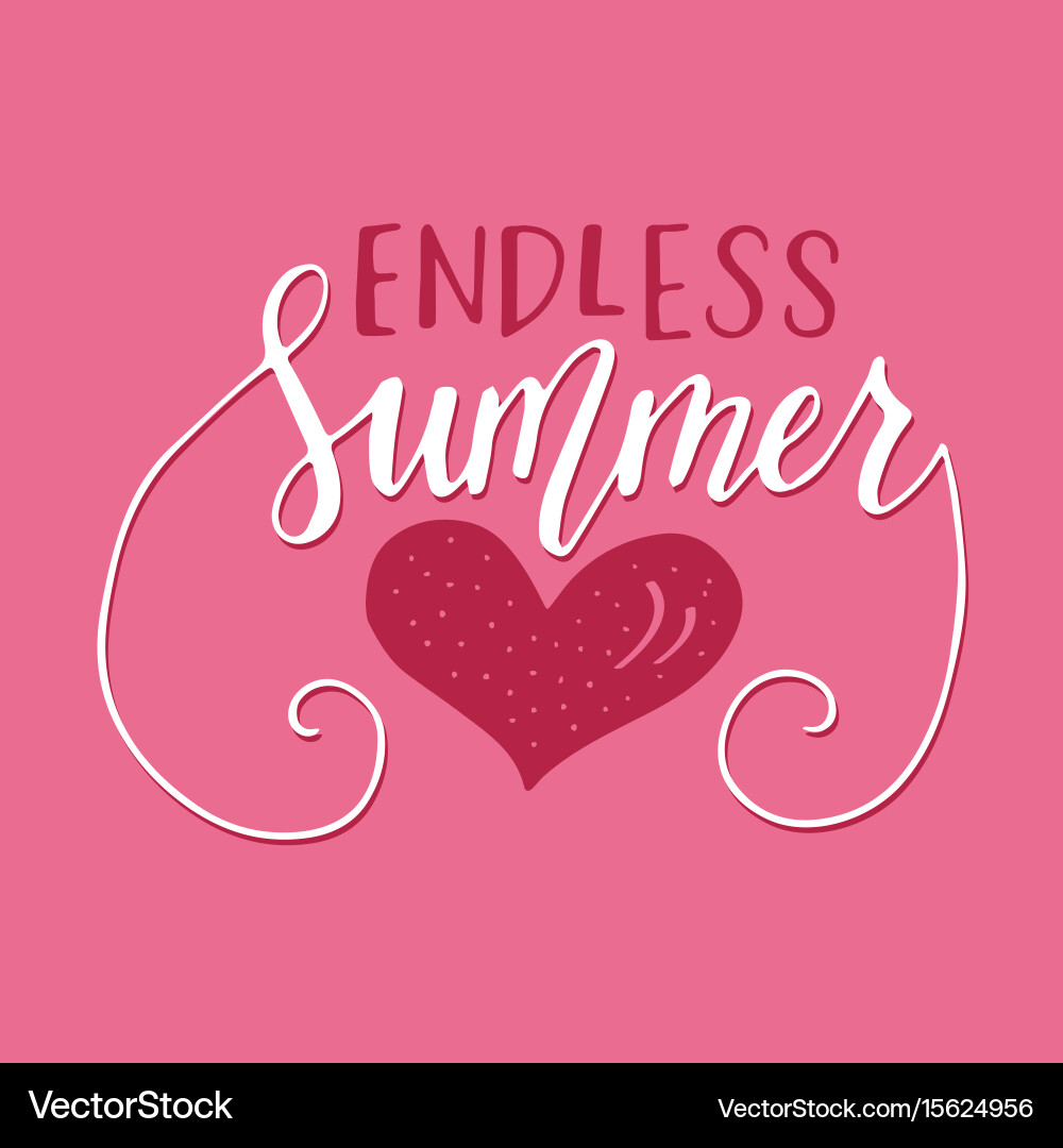 Lettering summer card handdrawn positive Vector Image