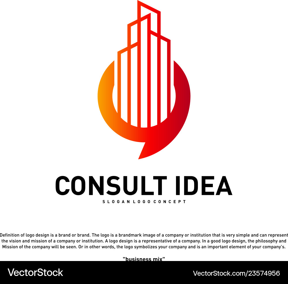 Modern building consulting agency logo design Vector Image