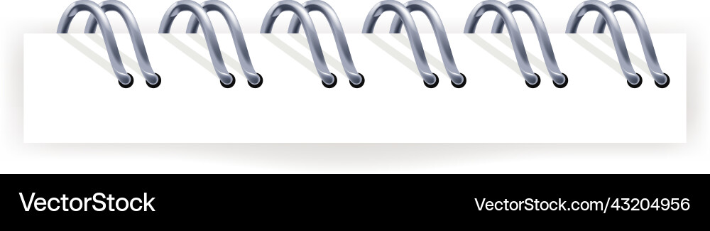 Notebook metal binder spiral for clipping page Vector Image