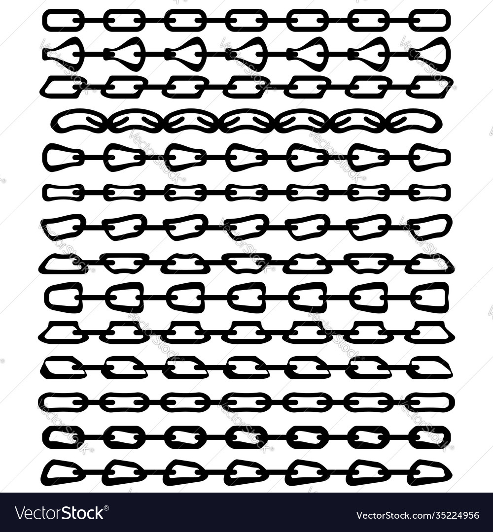 Set different chain frames isolated on white Vector Image