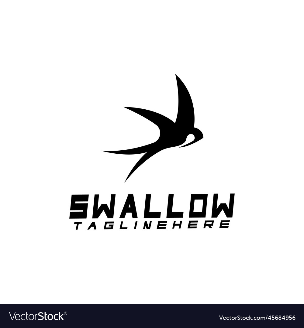 Swallow logo silhouette flying Royalty Free Vector Image