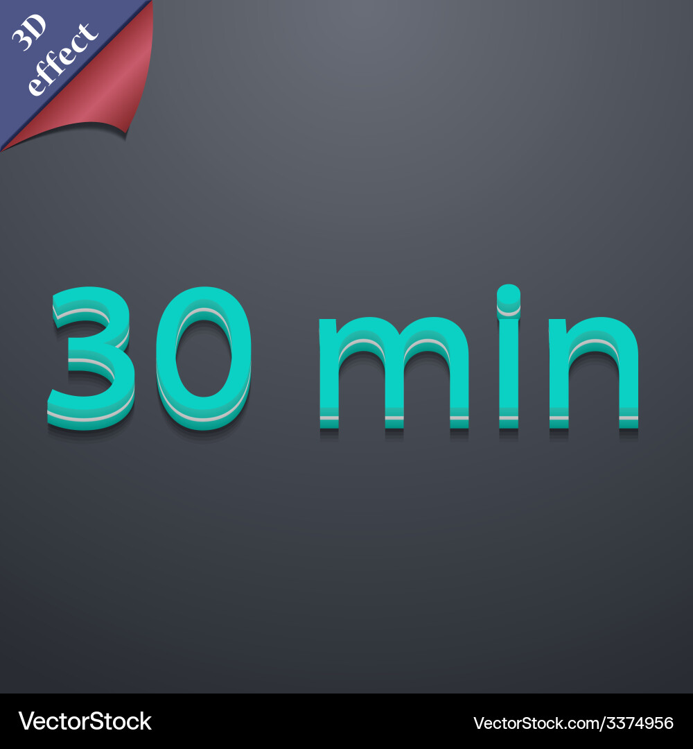 Thirty icon symbol 3d style trendy modern design Vector Image