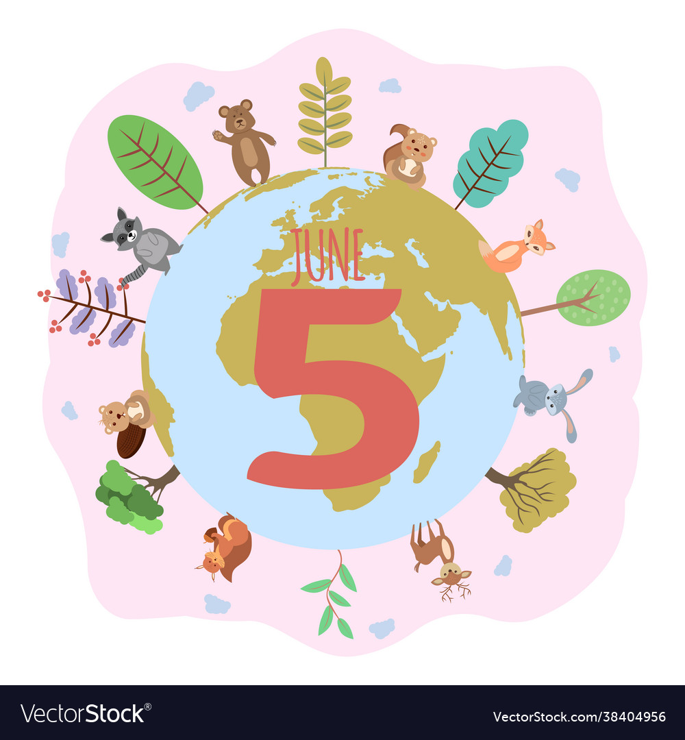 World environment day june 5th pollution Vector Image