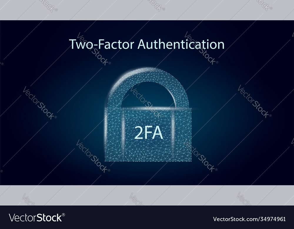2fa two factor authentication with padlock Vector Image 2fa two factor authentication with padlock Vector Image