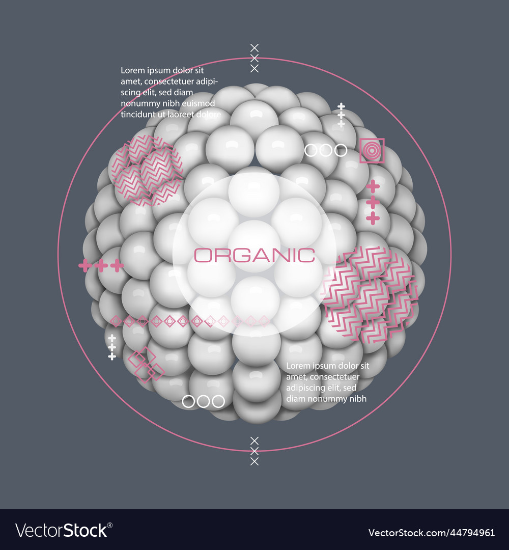 3d white spheres molecule particle micro medical Vector Image