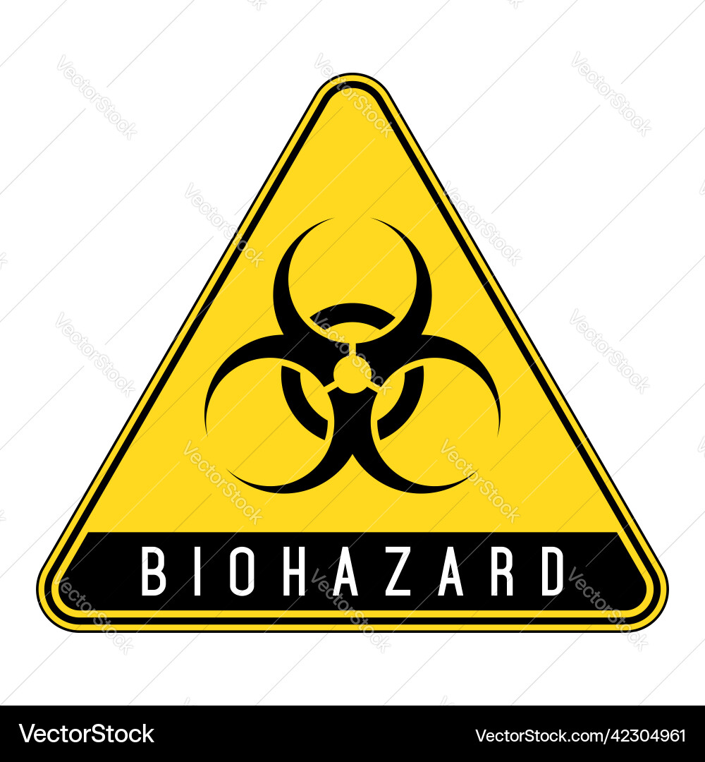 Biohazard sign warning of virus Royalty Free Vector Image
