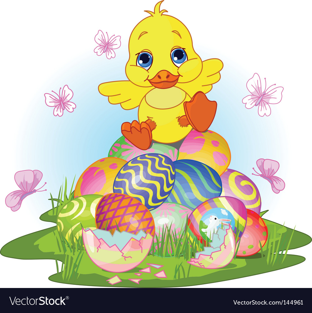 Easter duckling Royalty Free Vector Image - VectorStock