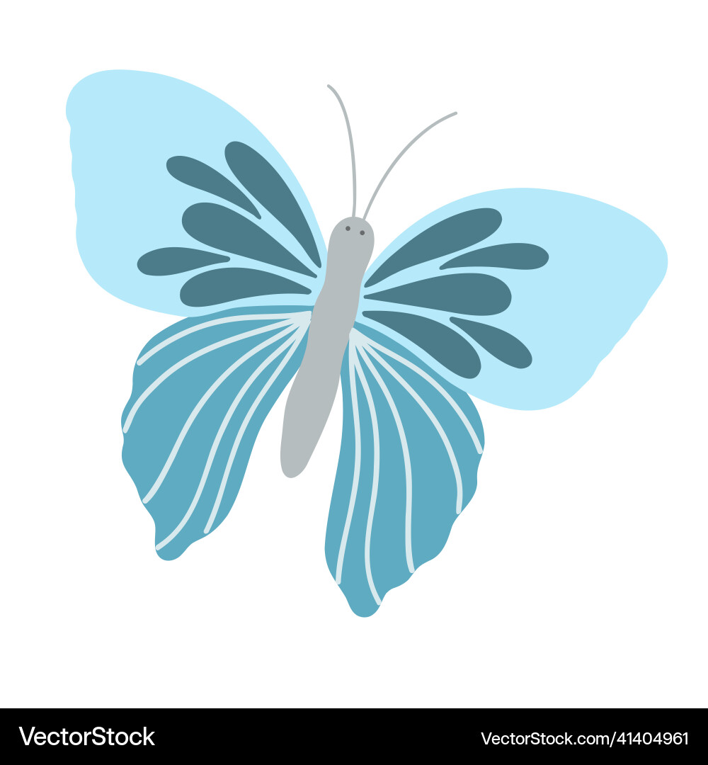 Fancy little colorful butterfly in simple flat Vector Image