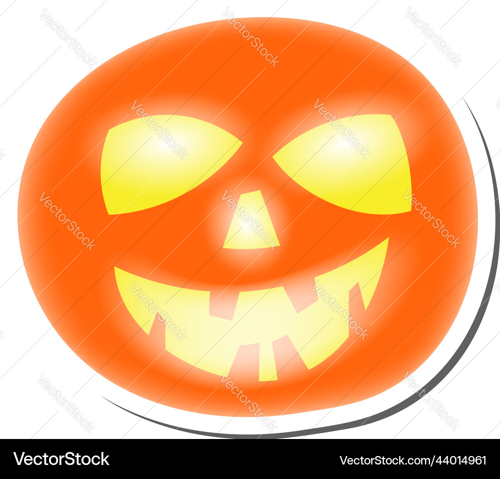 Halloween pumpkin sticker Royalty Free Vector Image