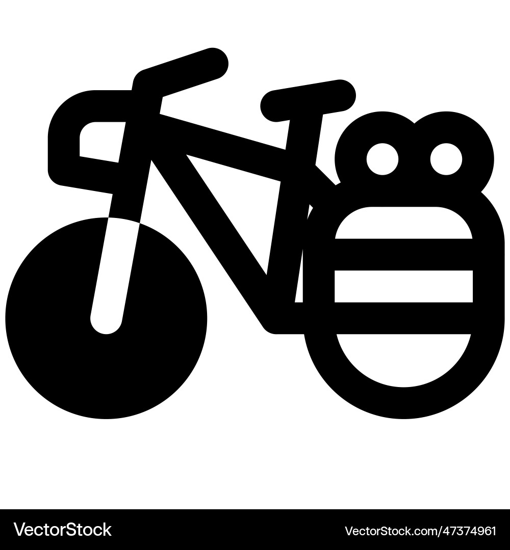 Lightweight touring bike carrying loads Royalty Free Vector
