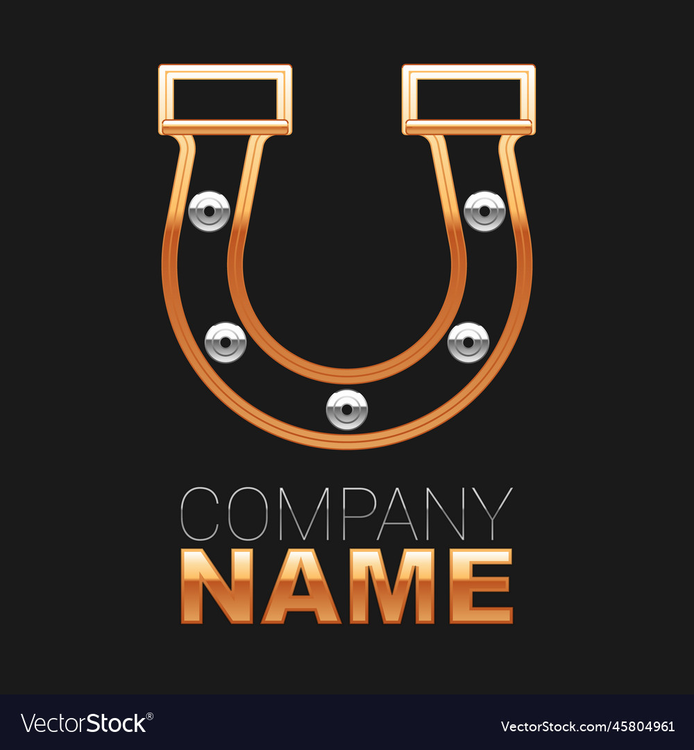 Line horseshoe icon isolated on black background Vector Image Line horseshoe icon isolated on black background Vector Image
