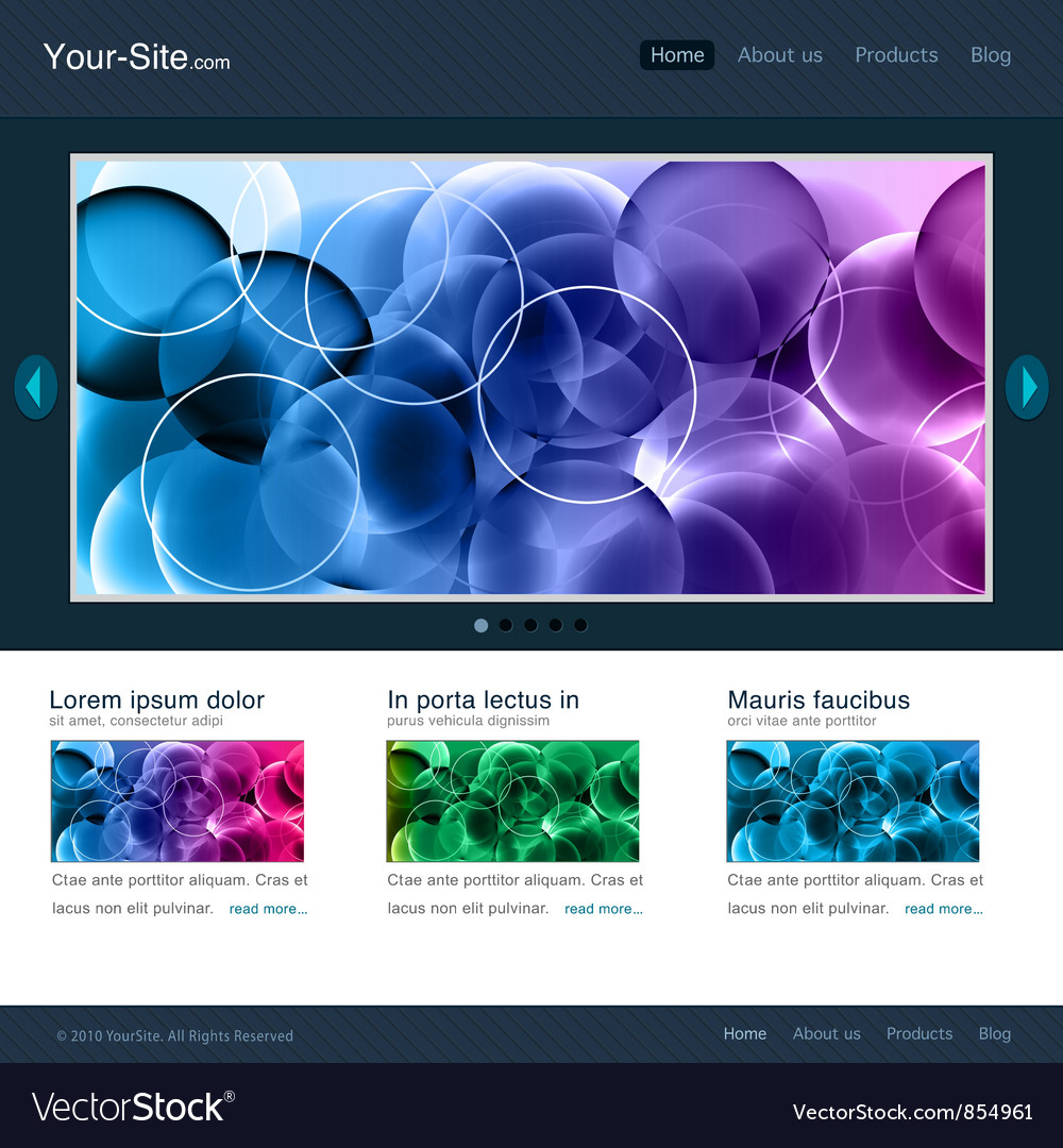 Modern website template Royalty Free Vector Image