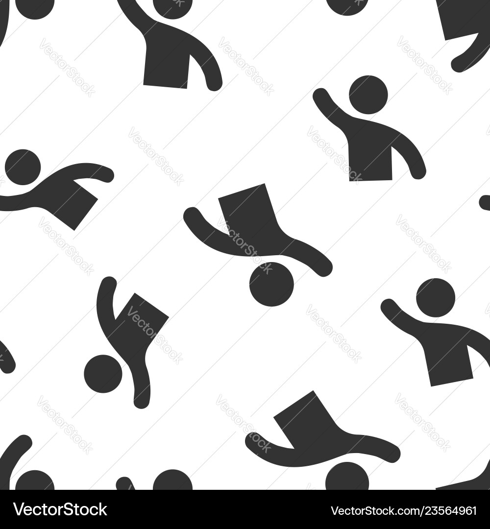 People greeting with hand up icon seamless Vector Image