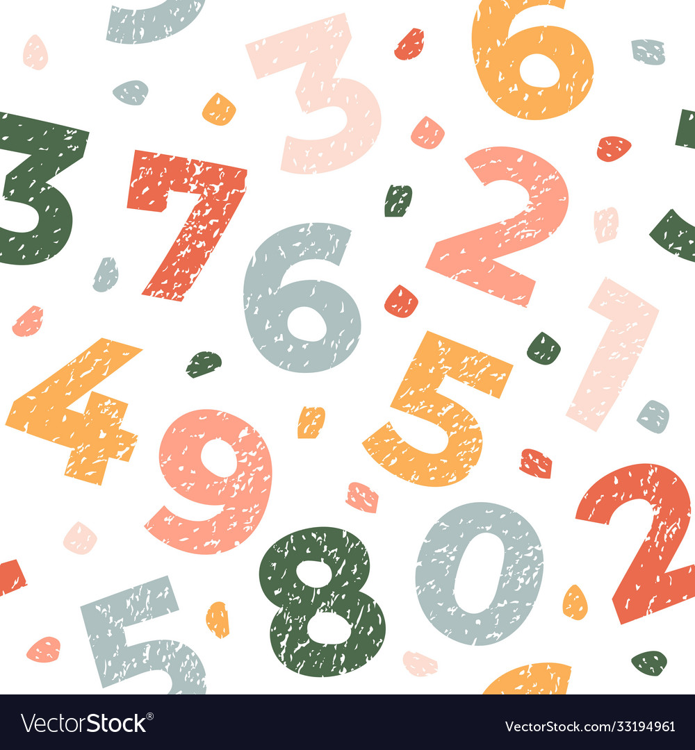 Seamless pattern with numbers abstract texture Vector Image